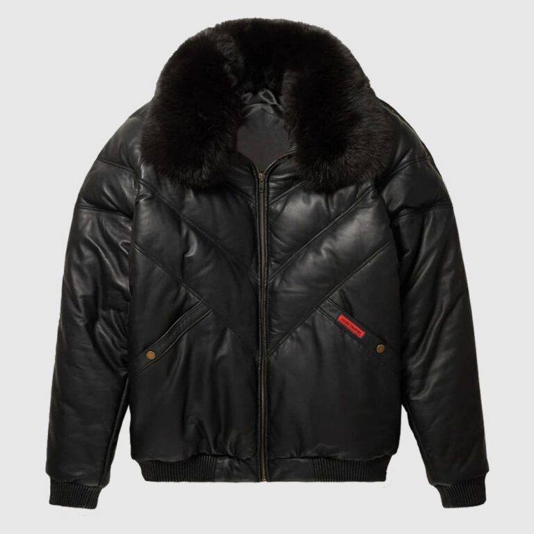 V Bomber Leather Jacket